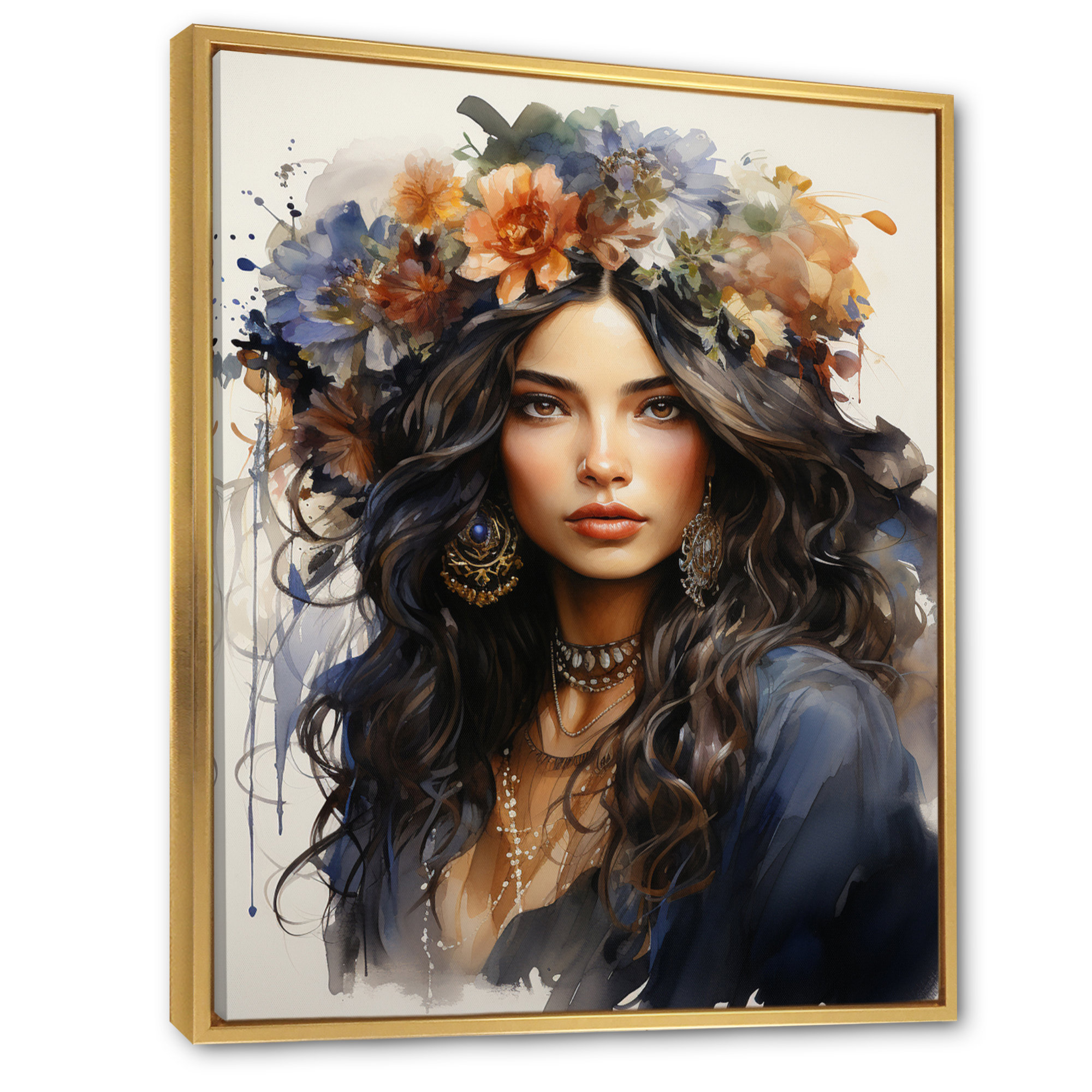 Red Barrel Studio® Trevonn " Boho Latina Bohemian Queen " on Canvas ...