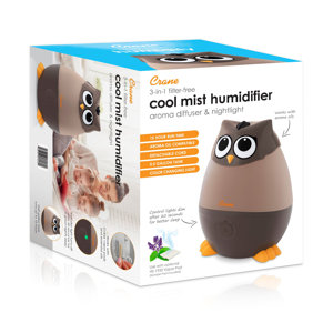 Crane USA Adorable Humidifier, Mini Owl, Cool Mist Humidifier with ...