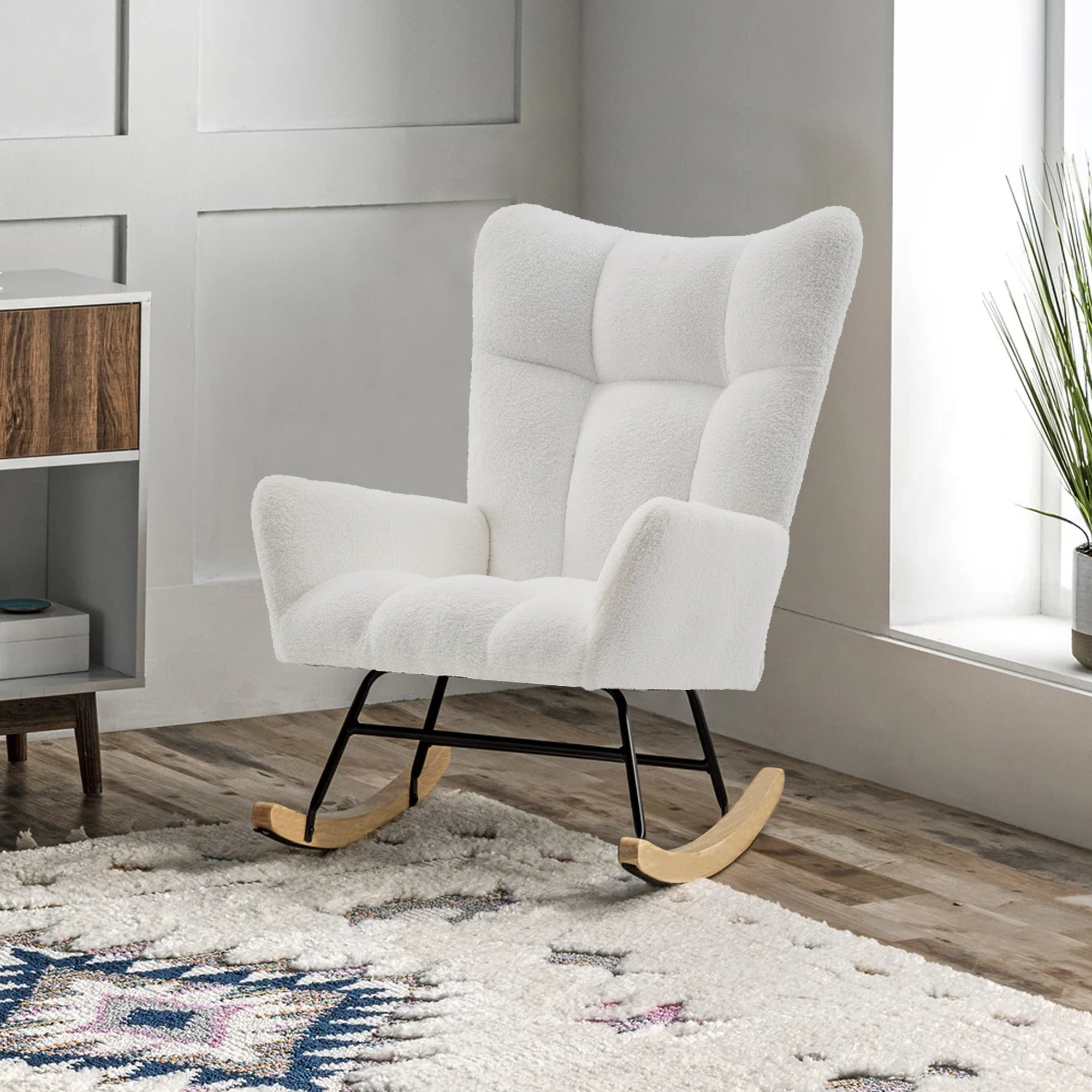 Latitude Run® Zaviel Tufted Back Rocking Chair | Wayfair