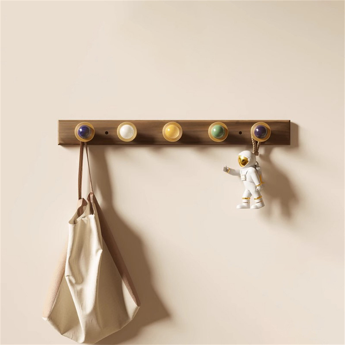 Hokku Designs Premium Black Walnut Wall-Mounted Coat Rack – Space ...