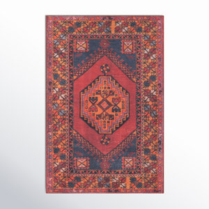 Joss & Main Isthia Oriental Red/Blue/Orange Area Rug & Reviews | Wayfair