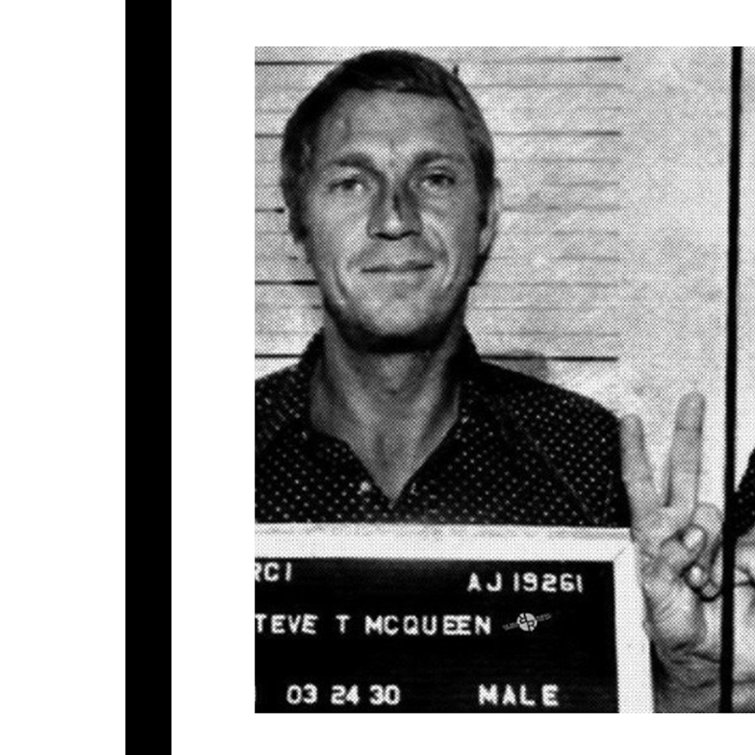 Venice Beach Collections Steve Mcqueen 1972 Mugshot Photos Framed On ...