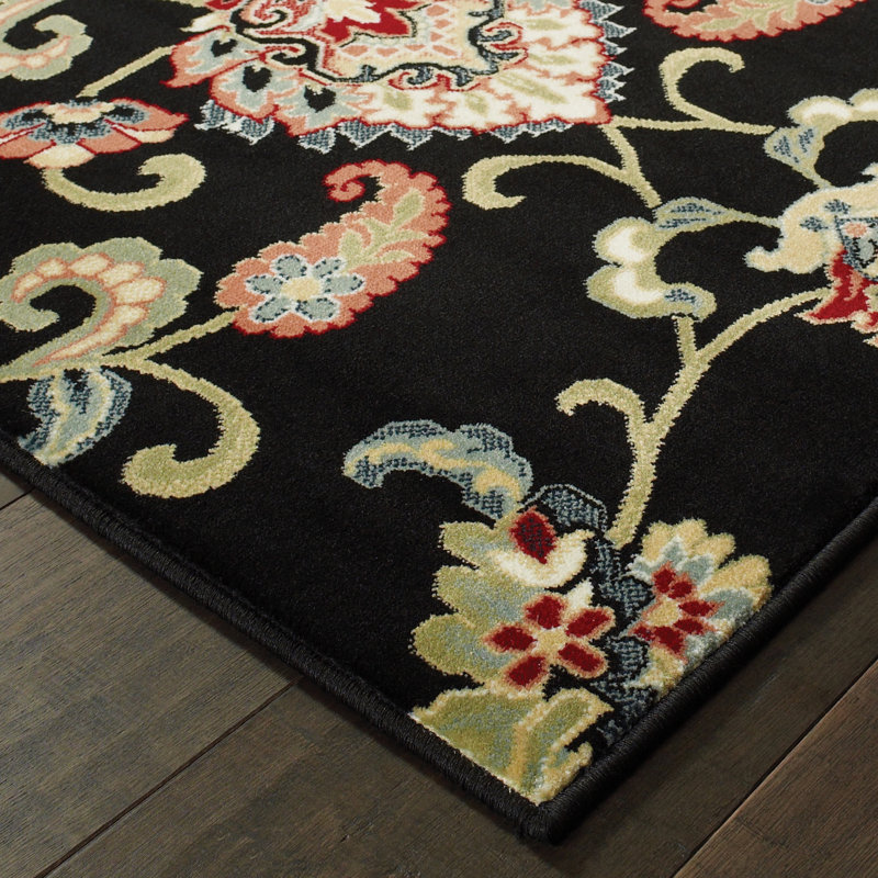 Astoria Grand Greenwich Performance Black/Multi Rug & Reviews | Wayfair