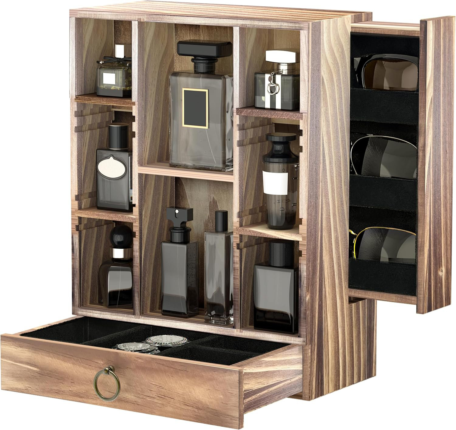 One Allium Way® Vertical Wood Perfume Stand, Large Display Shelf With ...