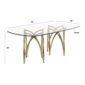 Orren Ellis Elegant Tempered Glass Dining Table | Wayfair