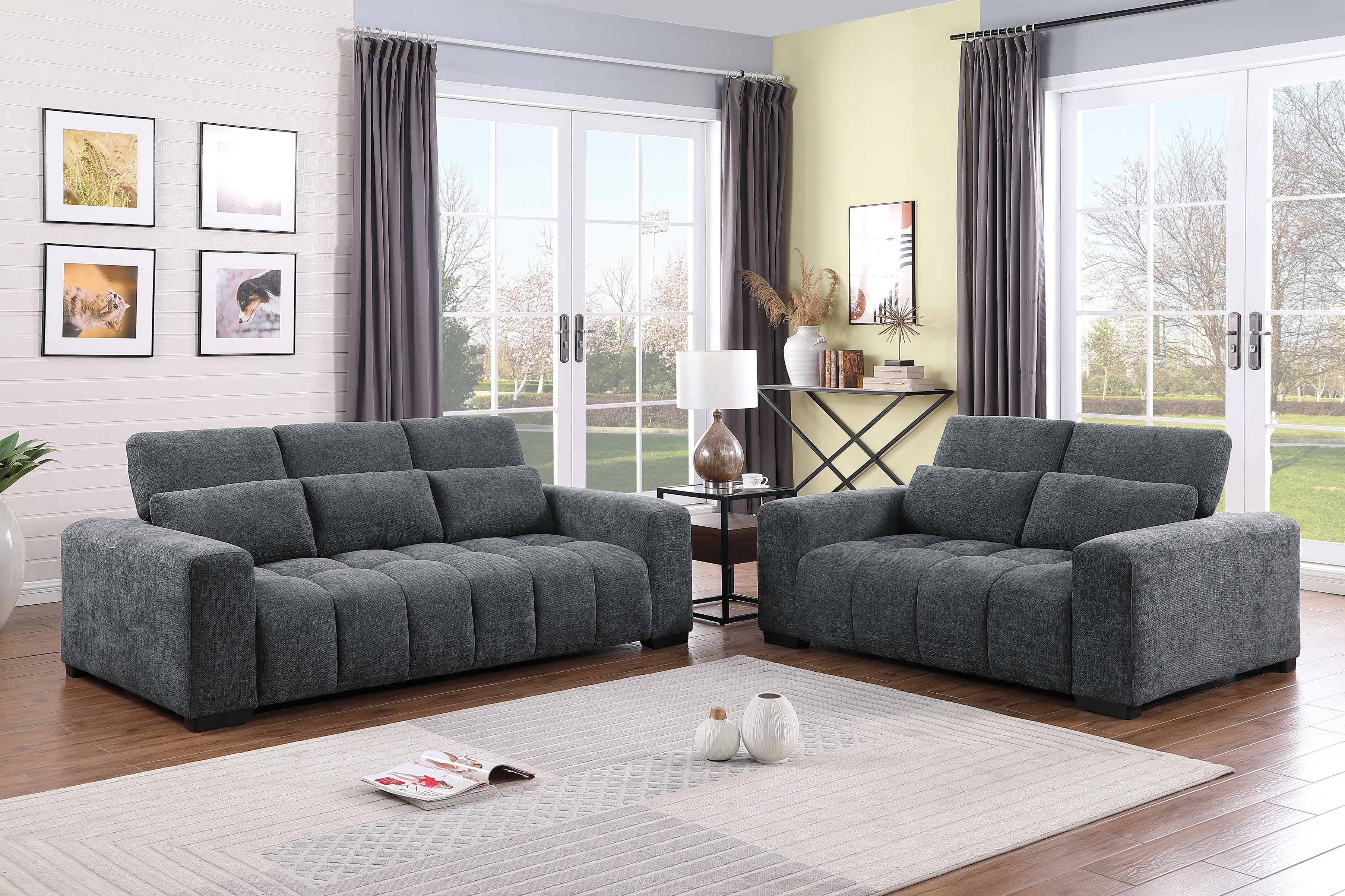 Latitude Run® Buchheit 2Pc Sofa & Loveseat Set In Chenille Fabric | Wayfair