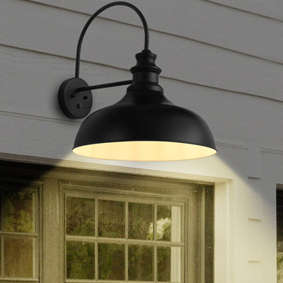 Williston Forge Assetou Metal Outdoor Light With Shade, Distressed Zinc ...