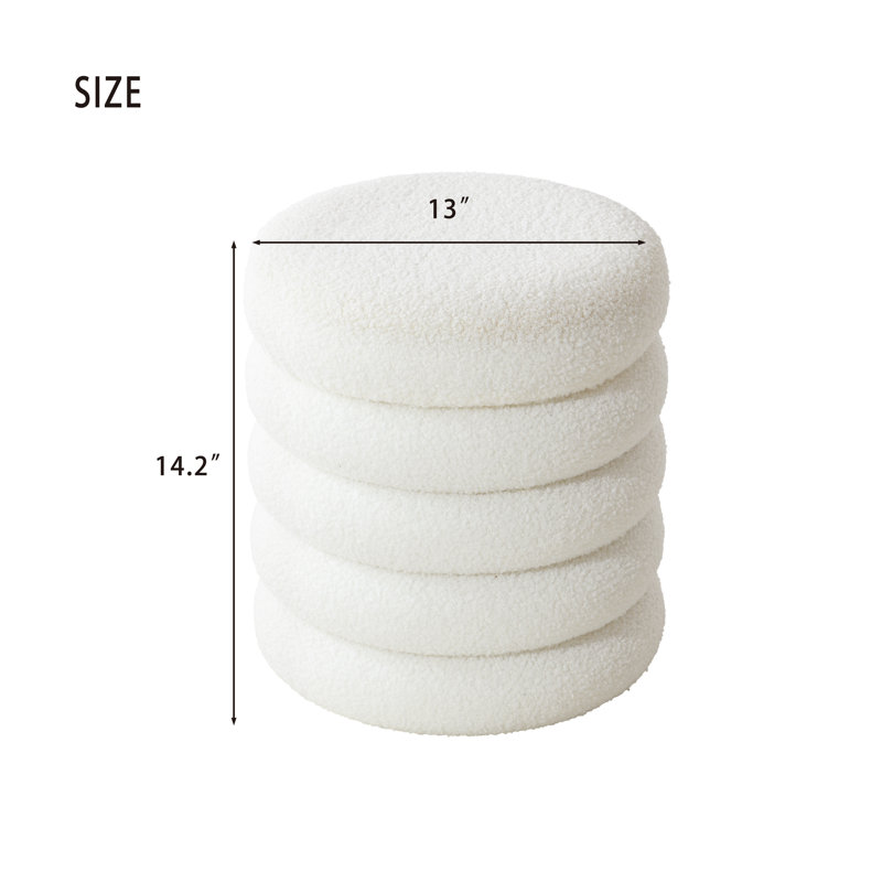 Wrought Studio™ Delphina Modern Boucle Ottoman Footstool, Under Desk ...