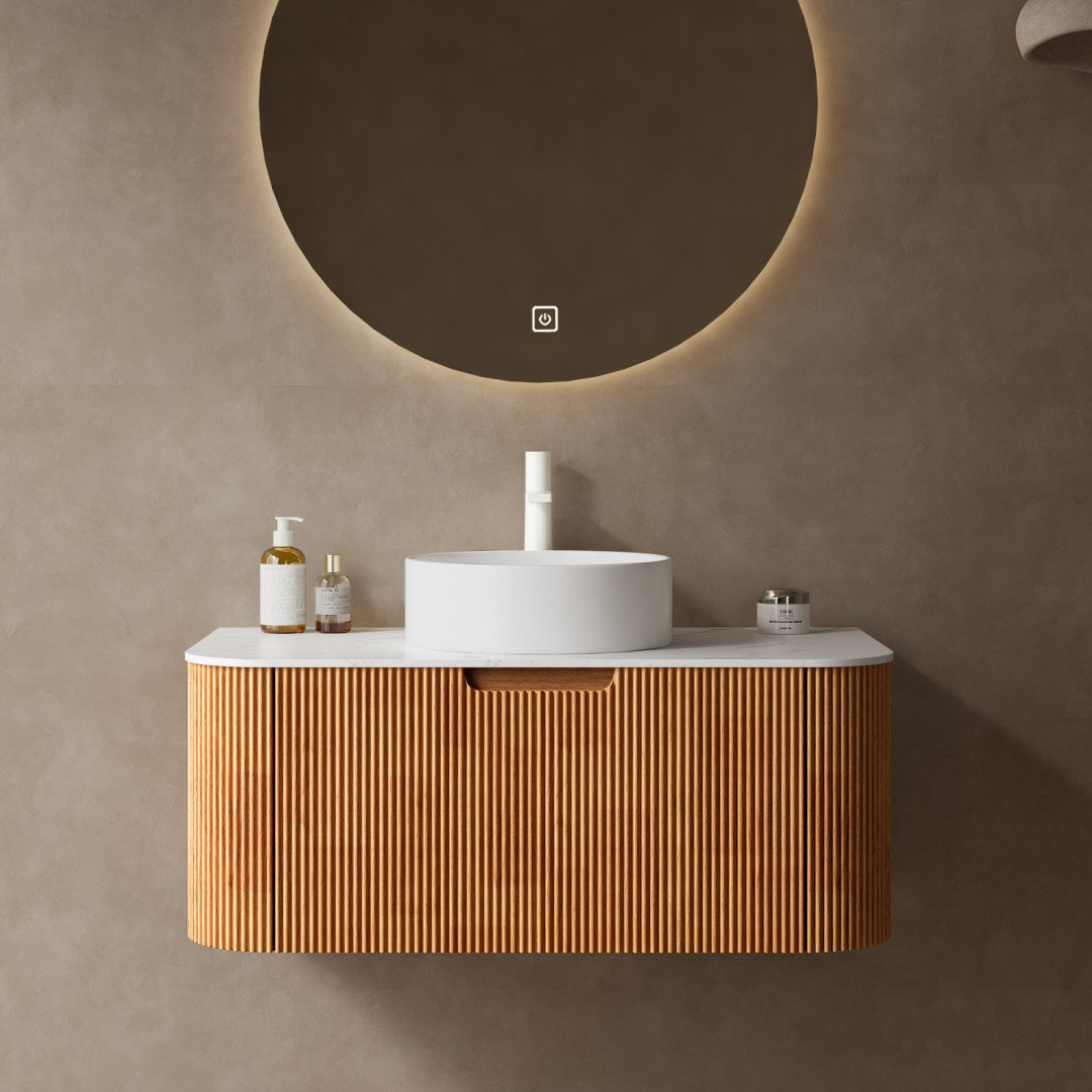 Ebern Designs Dina 36" Striped Solid WoodBathroom Vanity With Sink ...