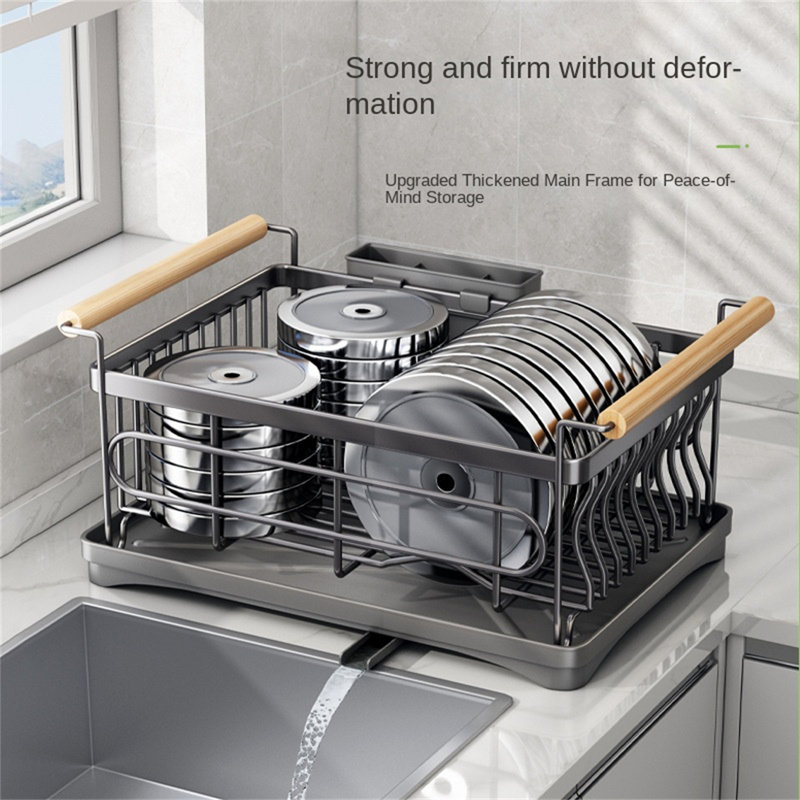 wuyi Multifunctional 304 Stainless Steel Dish Rack With Drainboard ...