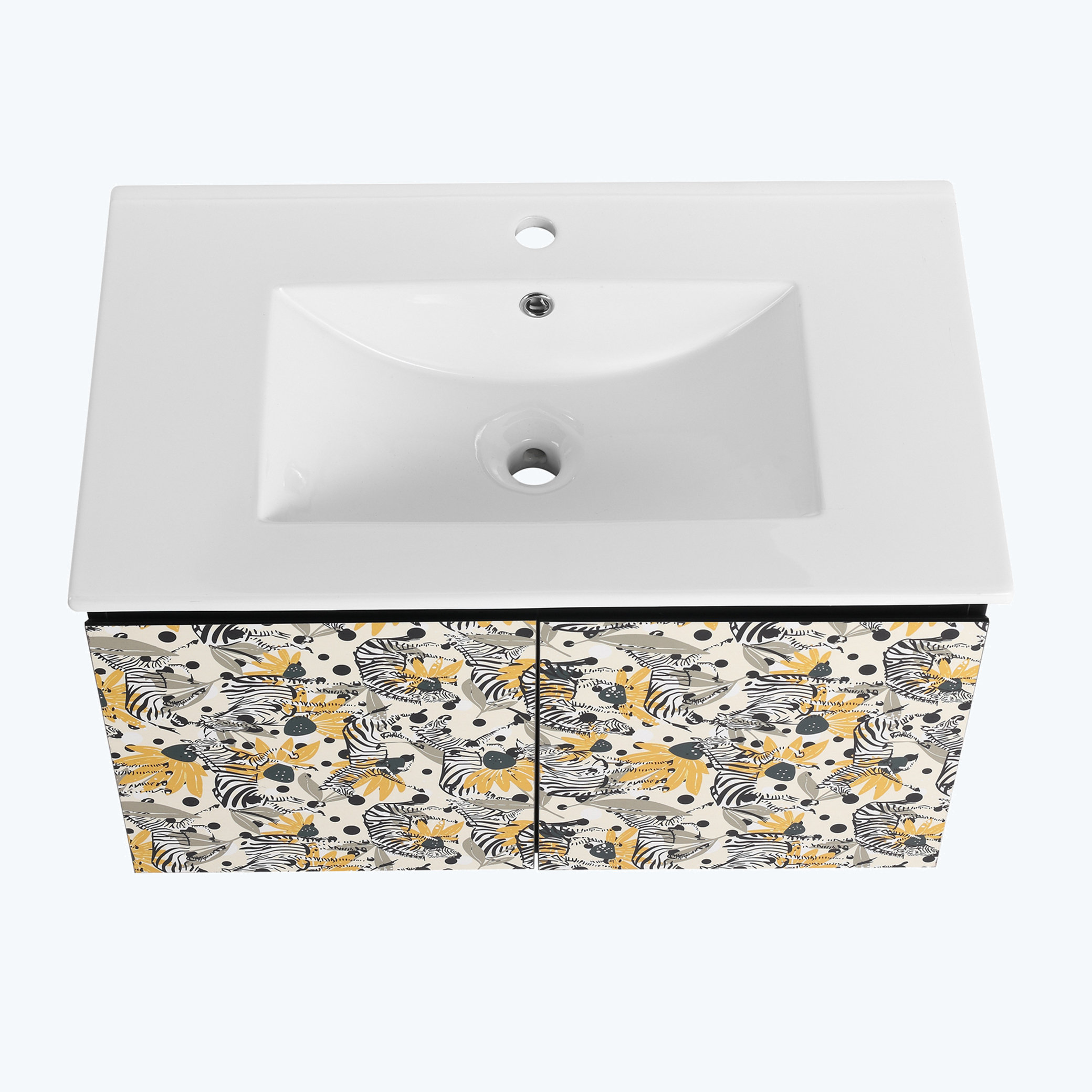 Ebern Designs Gridine 30'' Single Bathroom Vanity with Ceramic Top ...