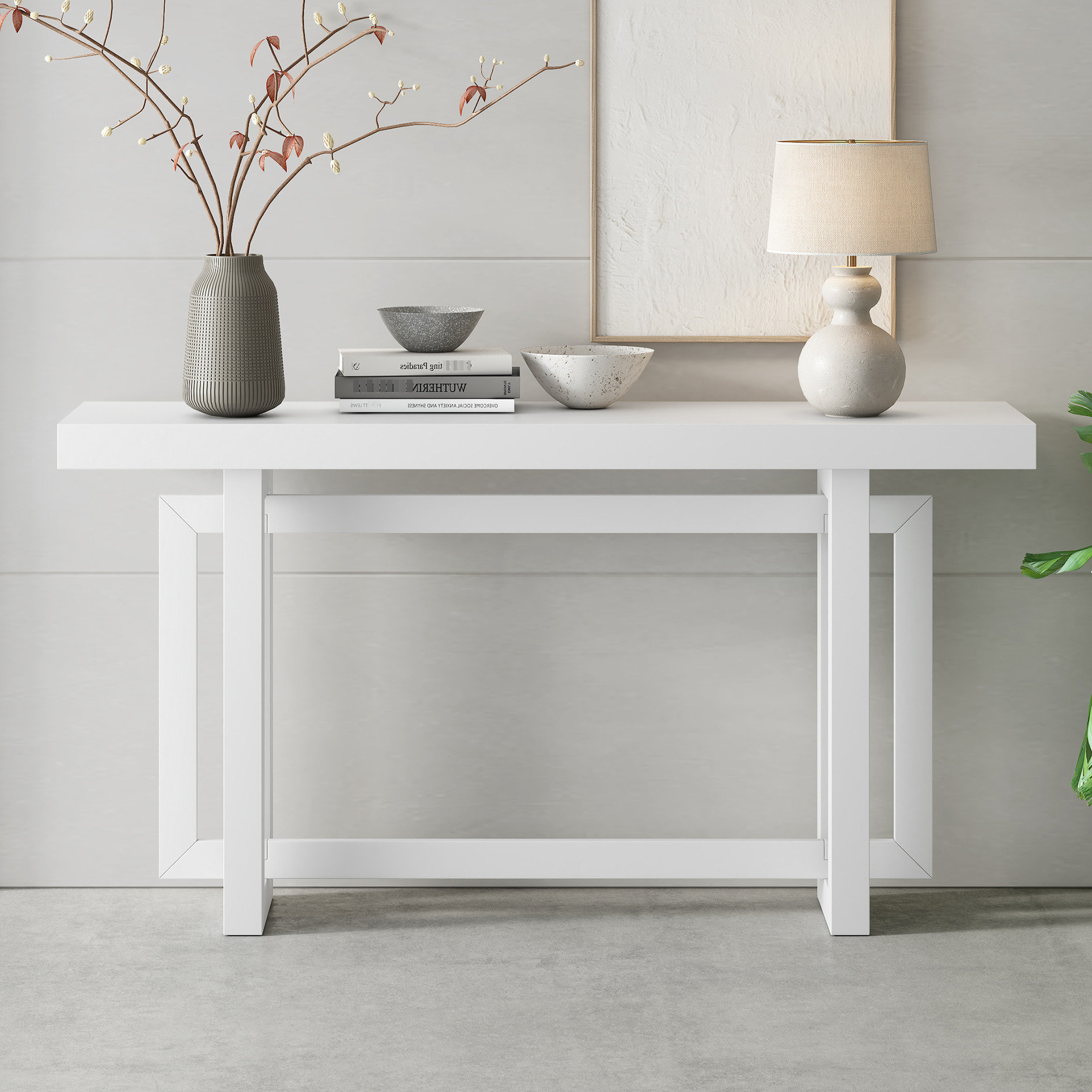 Latitude Run® Contemporary Corridor Side Console Table - Wood Top ...