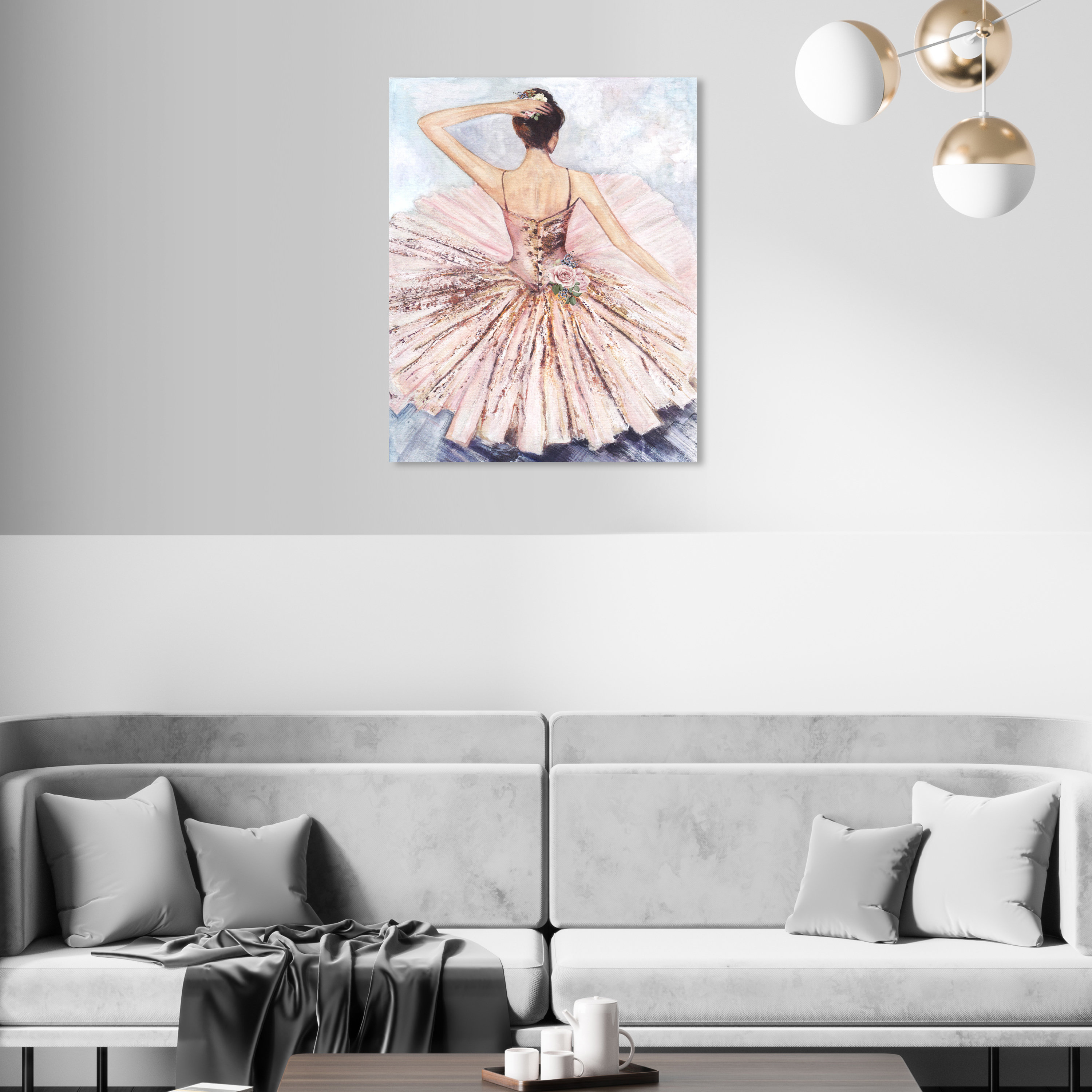Oliver Gal Prints "Ballet Inspired Roses", Ballet Dancer Tutu Glam Pink ...