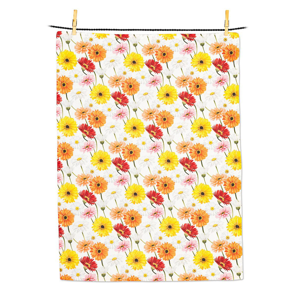 East Urban Home Gerbera Daisy Tea Towel | Wayfair