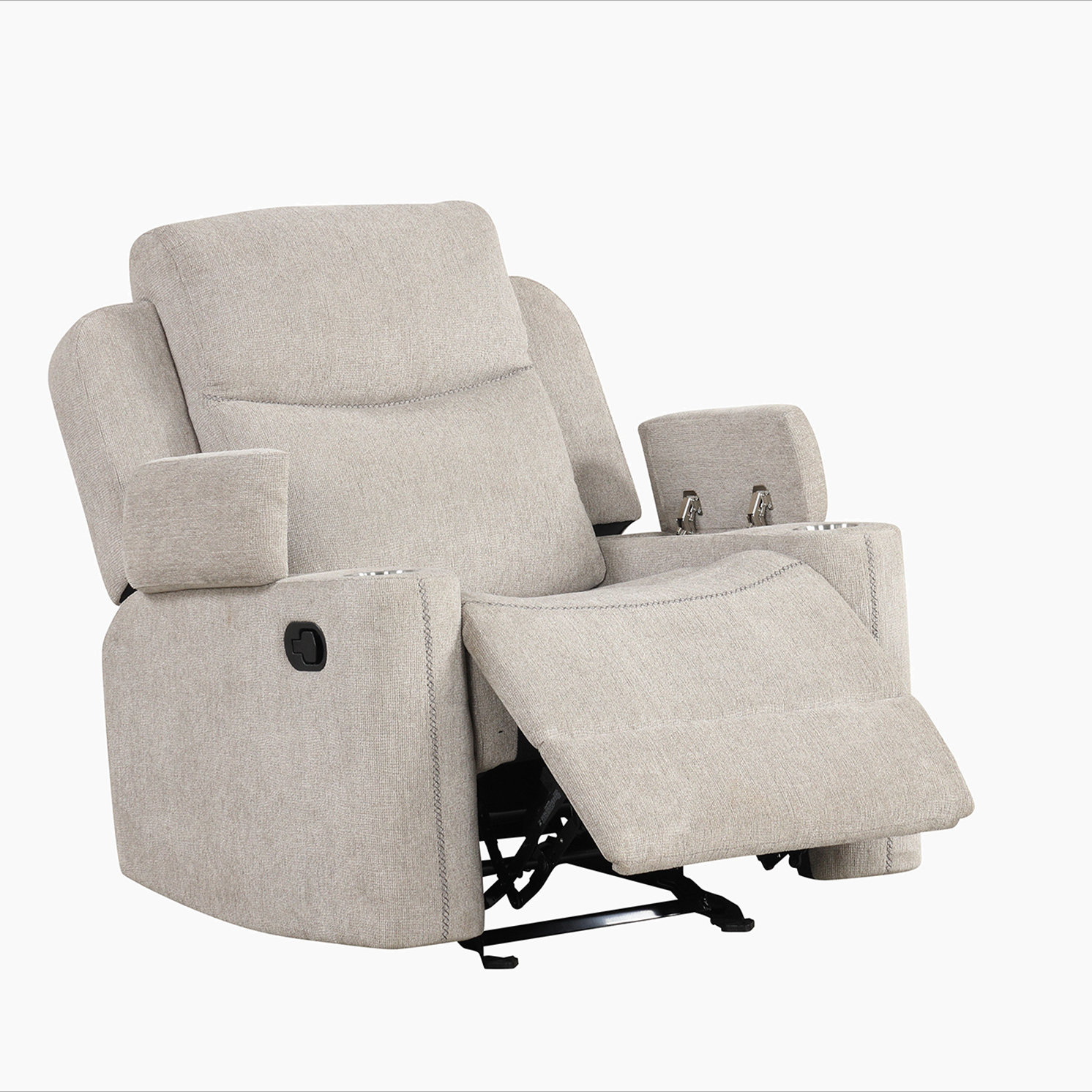 Latitude Run® Galya Light Gray Chenille Motion Glider Recliner | Wayfair