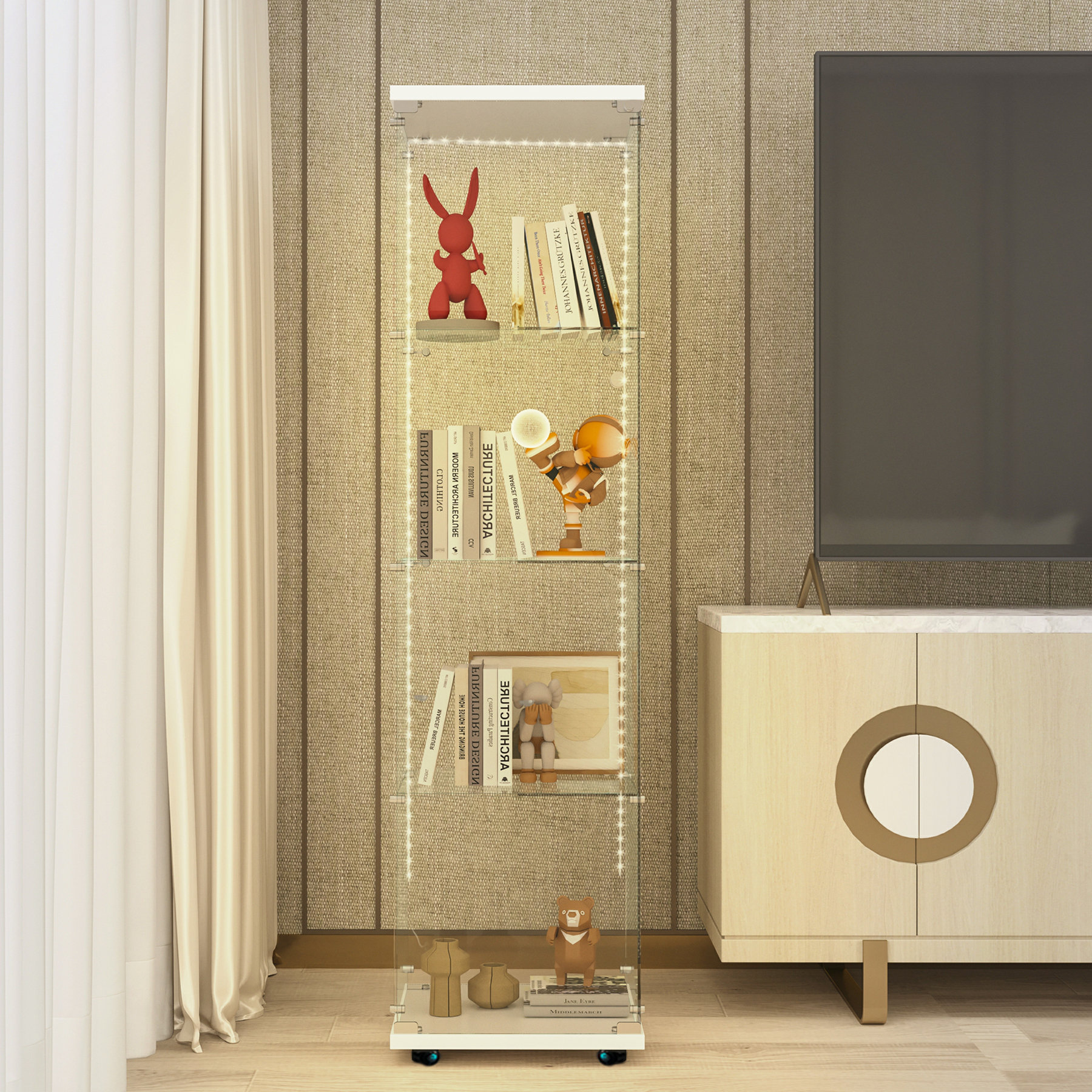 Ebern Designs Tempered Glass Display Cabinet - Wayfair Canada