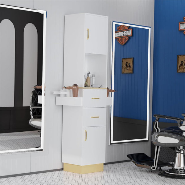 Hokku Designs Barber Stations Beauty Salon Spa Equipment With 2 Drawers ...