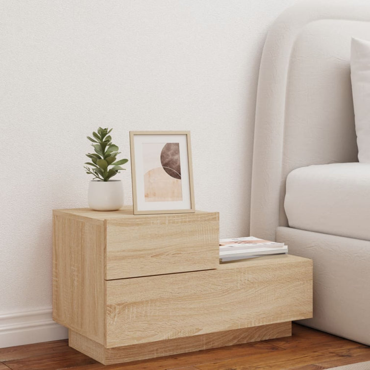 Metro Lane Brigett Engineered Wood Bedside Table | Wayfair.co.uk