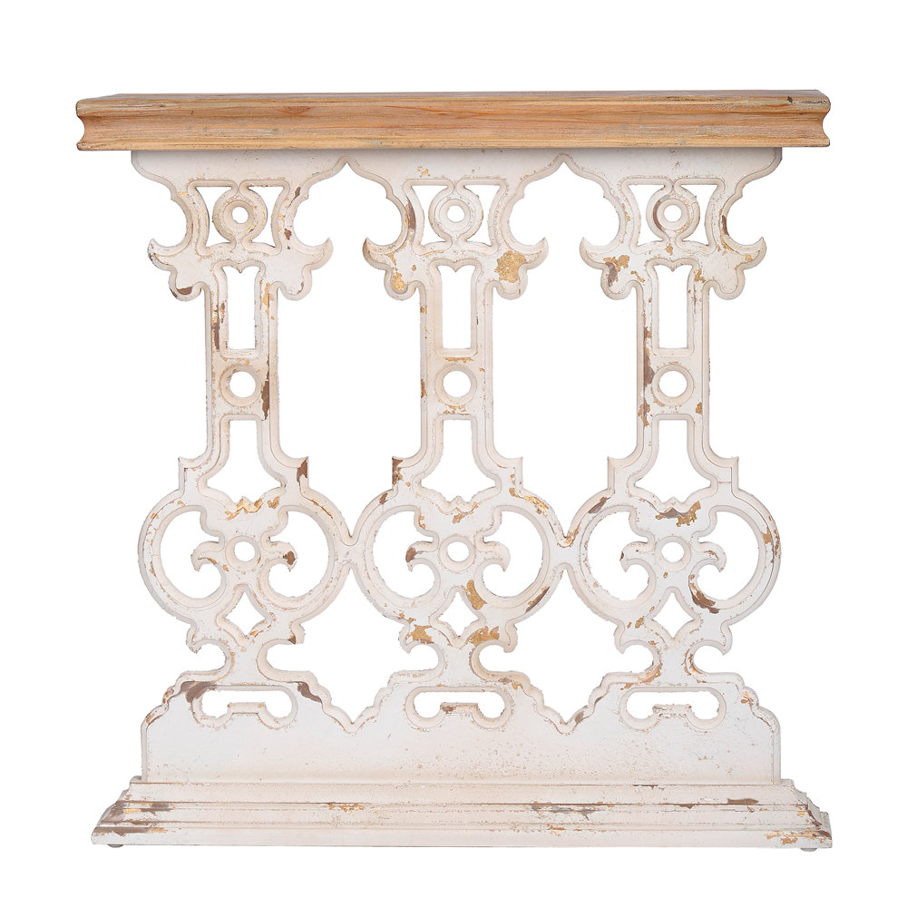 Ophelia & Co. 32" X 12" X 32" Classic Vintage White Wash Console Table ...
