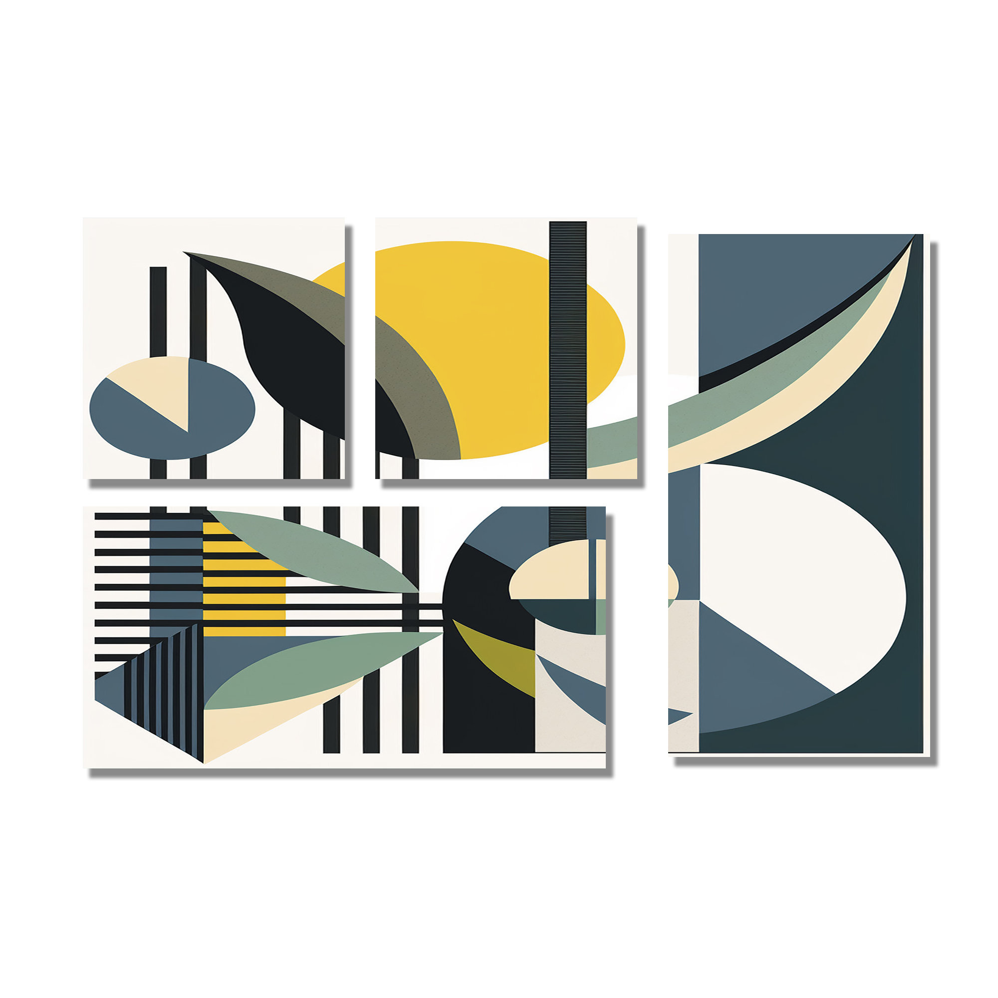 Ivy Bronx Vintage Mid-Century Graphics I - Modern Wall Art 4 Pieces ...