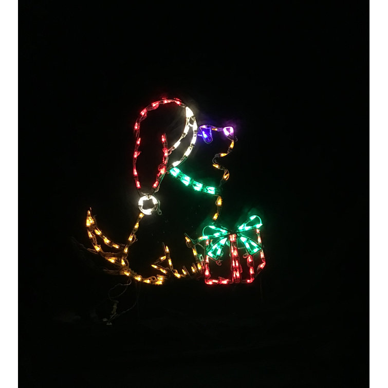 Lori's Lighted D'Lites Animated Dog with Package Christmas Holiday ...