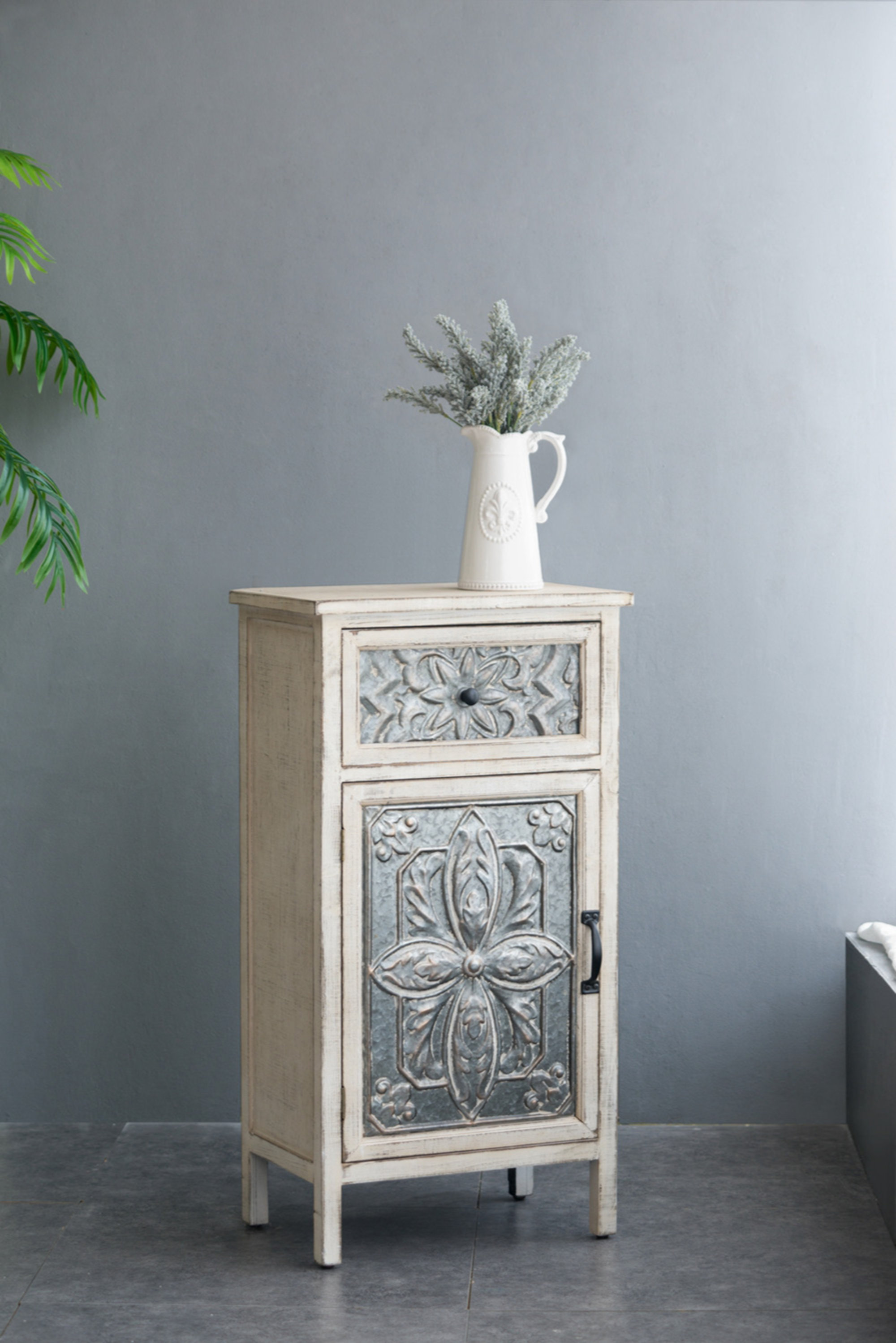 Rosalind Wheeler 19.3X12.4X36.8" Vintage Katina Galvanized Accent Chest ...