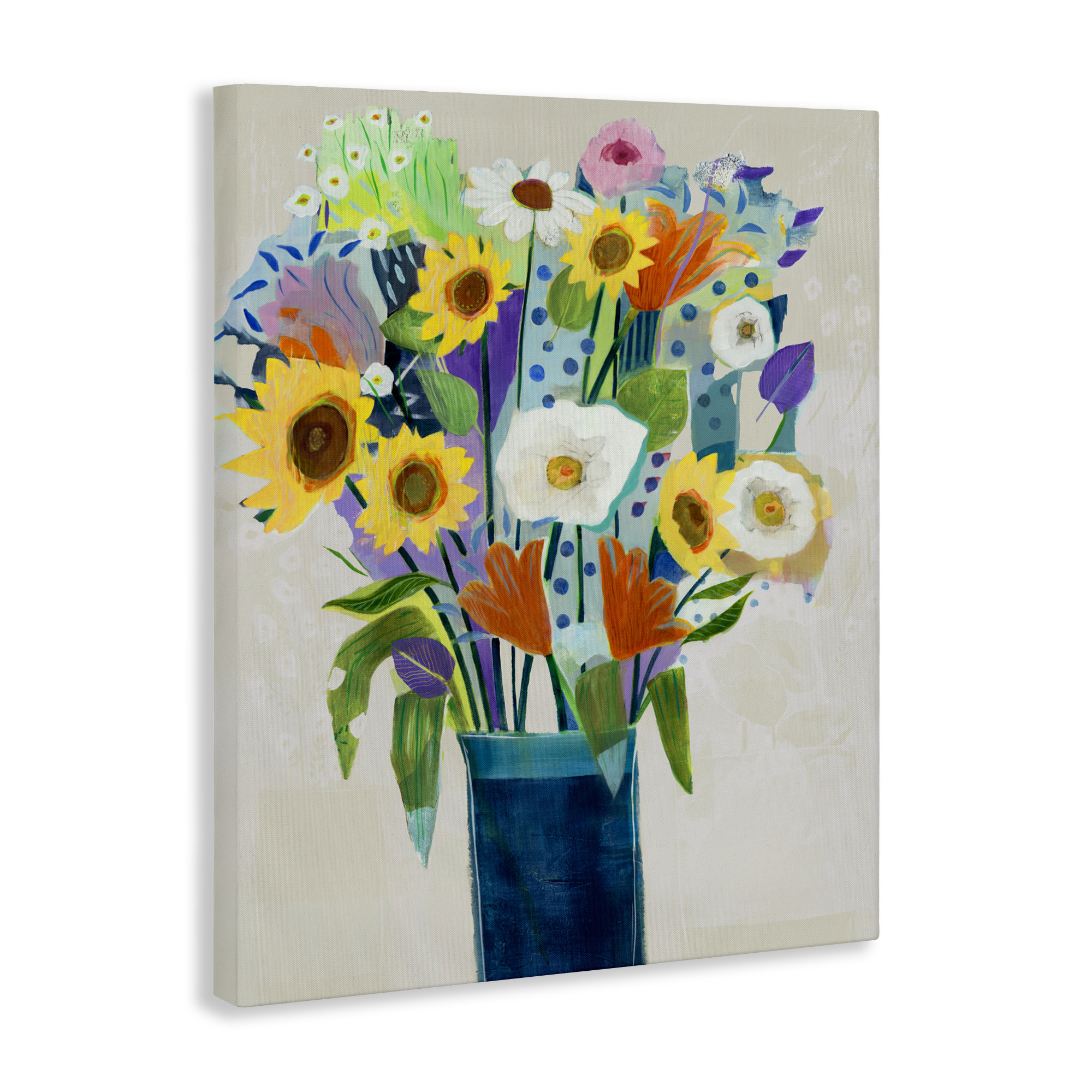 Dakota Fields Expressive Flowers in Vase Canvas, design by Jill Martin ...