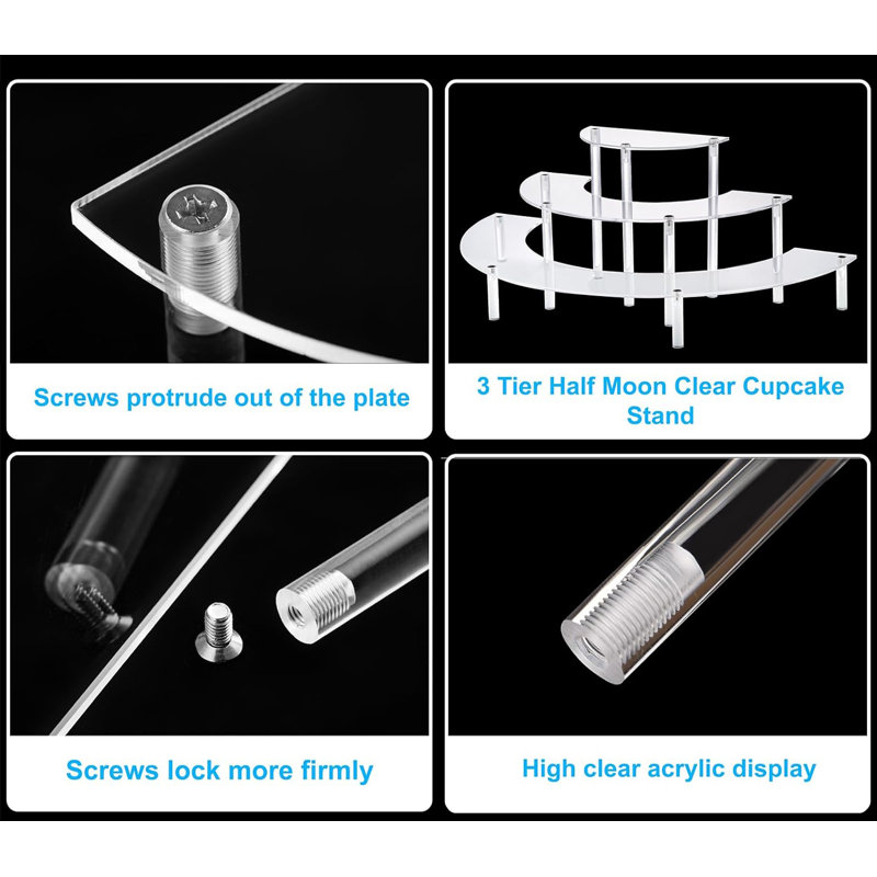 MODVAT 2 PACKS Acrylic Display Risers, 3 Tier Clear Cupcake Stand ...
