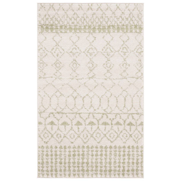Langley Street Lorenco Machine Woven Polypropylene Blend Ivory/Sage Rug ...