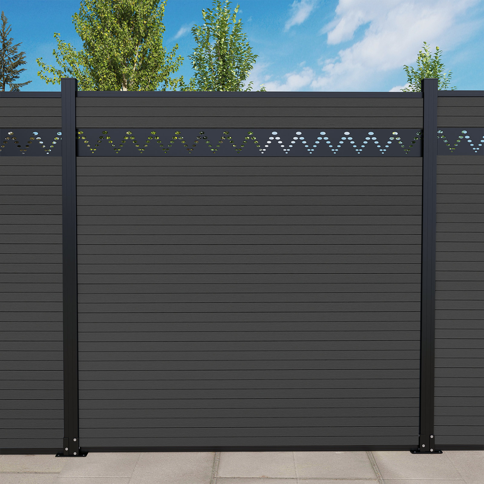 mondaria 6.2Ft H X 6 Ft W Composite Privacy Fence Panels With Arched ...