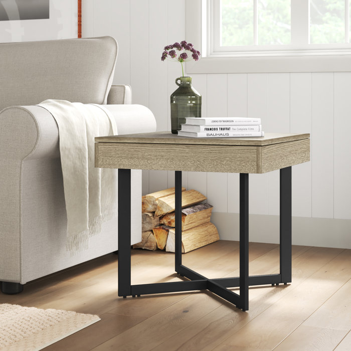 Sand & Stable Burch Cross Legs End Table with Storage & Reviews | Wayfair