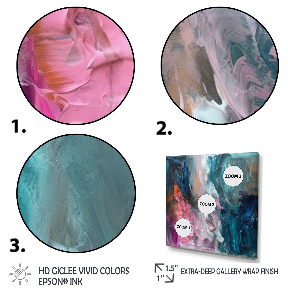 Ivy Bronx Demeko Modern Blue and Pink Abstract - Print on Canvas ...