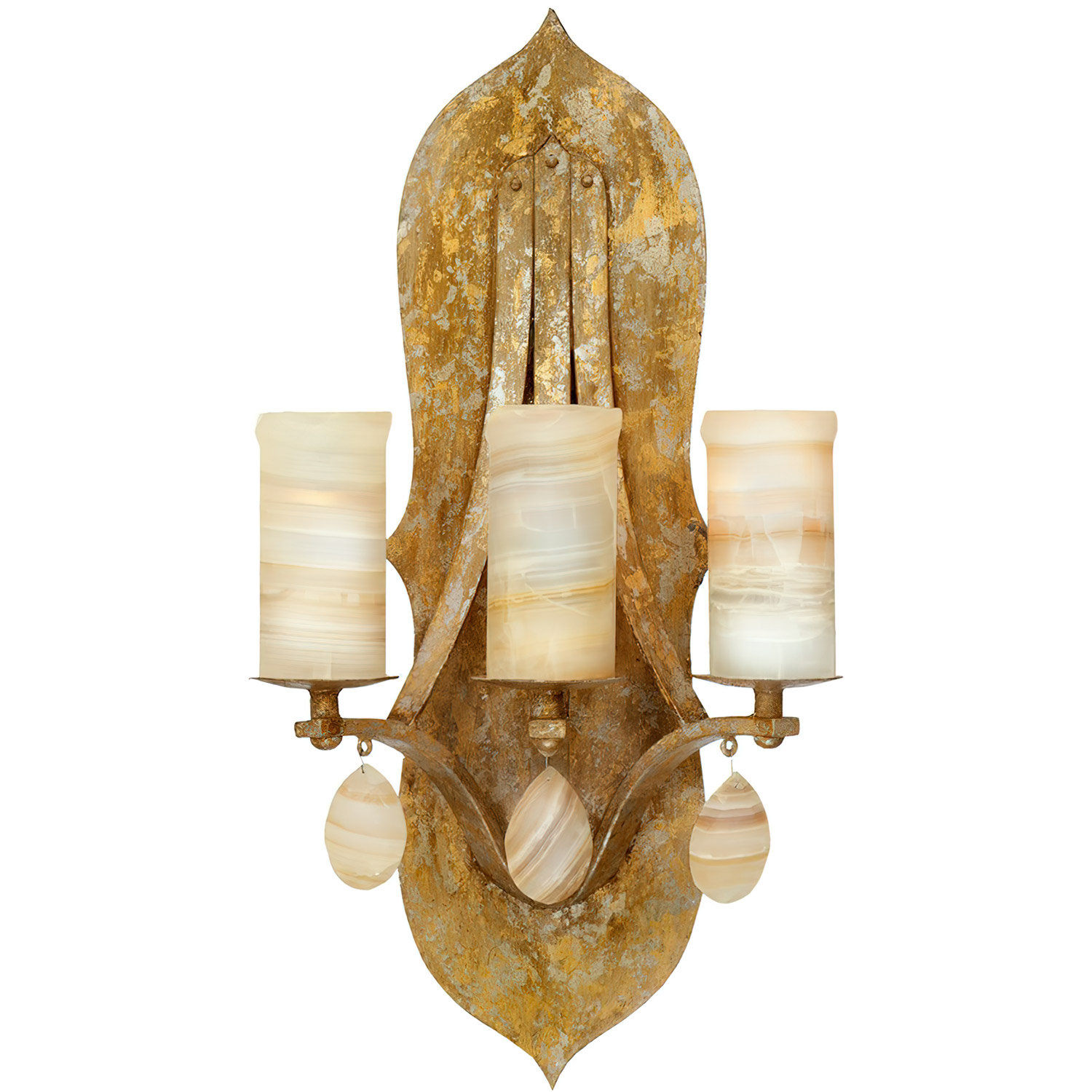 Ashore Lighting Elegante 3 Light Sconce + Onyx Covers | Perigold