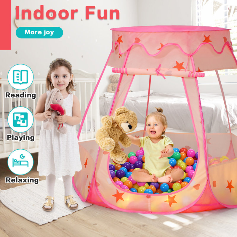 SISTICKER 43'' W x 43'' D Indoor / Outdoor Polyester Pop-Up Play Tent ...