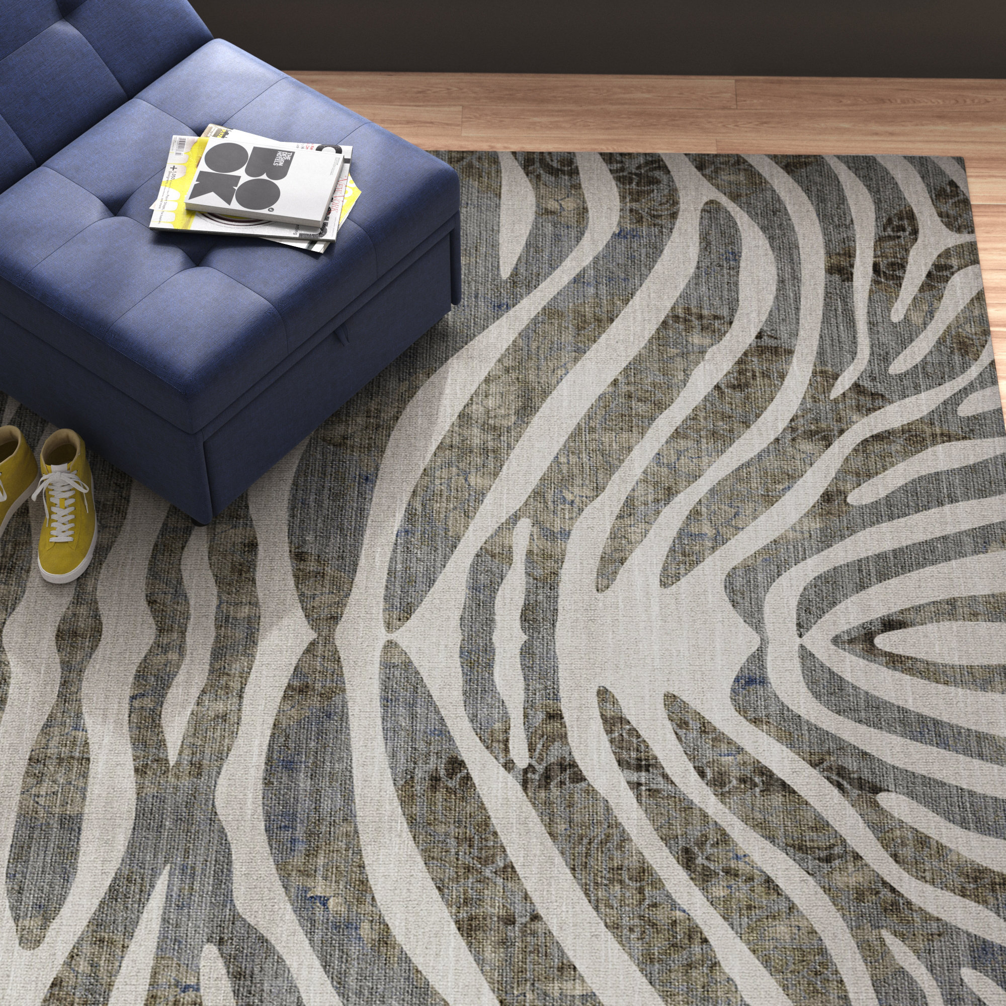 Zipcode Design™ Fricks Animal Print Gray/Brown Indoor / Outdoor Area ...