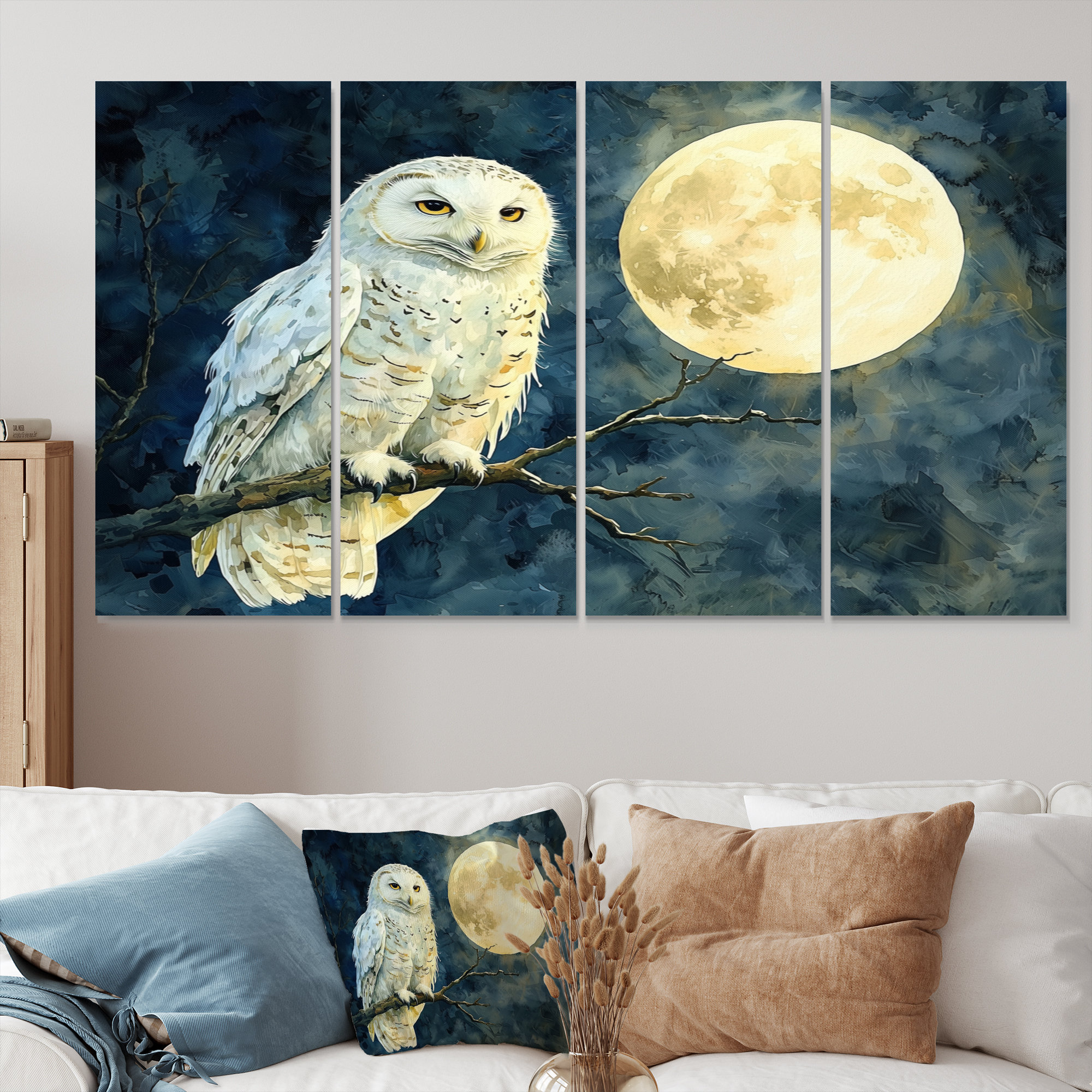 Loon Peak® Tranquil Owl In The Moonlight - Owl Animal Wall Decor ...