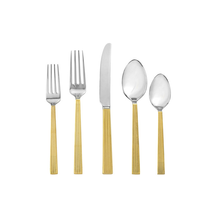 Godinger Silver Art Co Herringbone 20 Piece 18/10 Stainless Steel ...