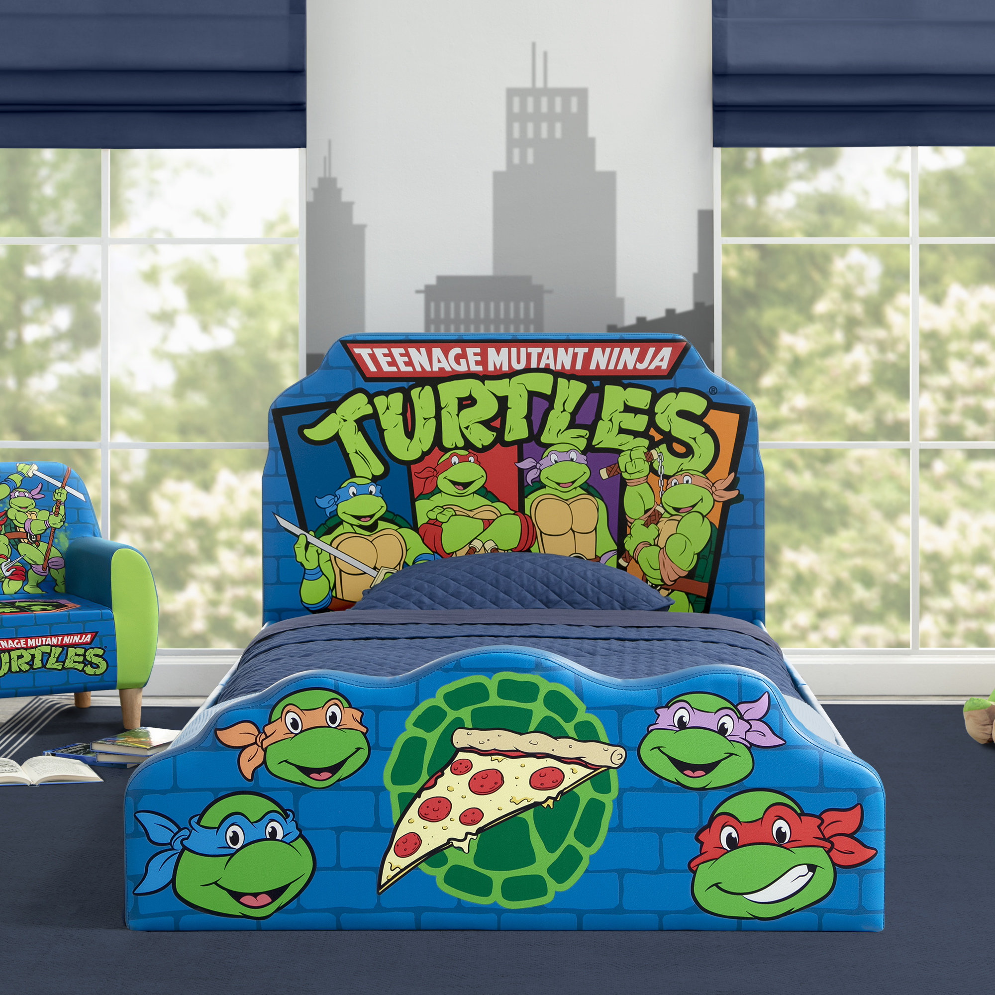 Delta Children Teenage Mutant Ninja Turtles Upholstered Twin Bed By ...