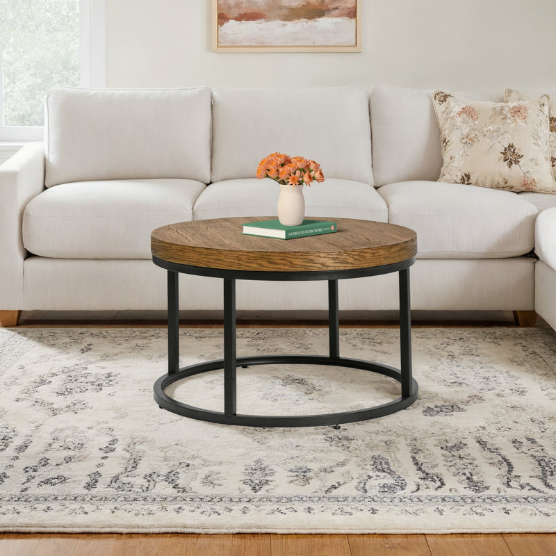 Steelside™ Alexios 30" Round Coffee Table Light Brown & Reviews | Birch ...