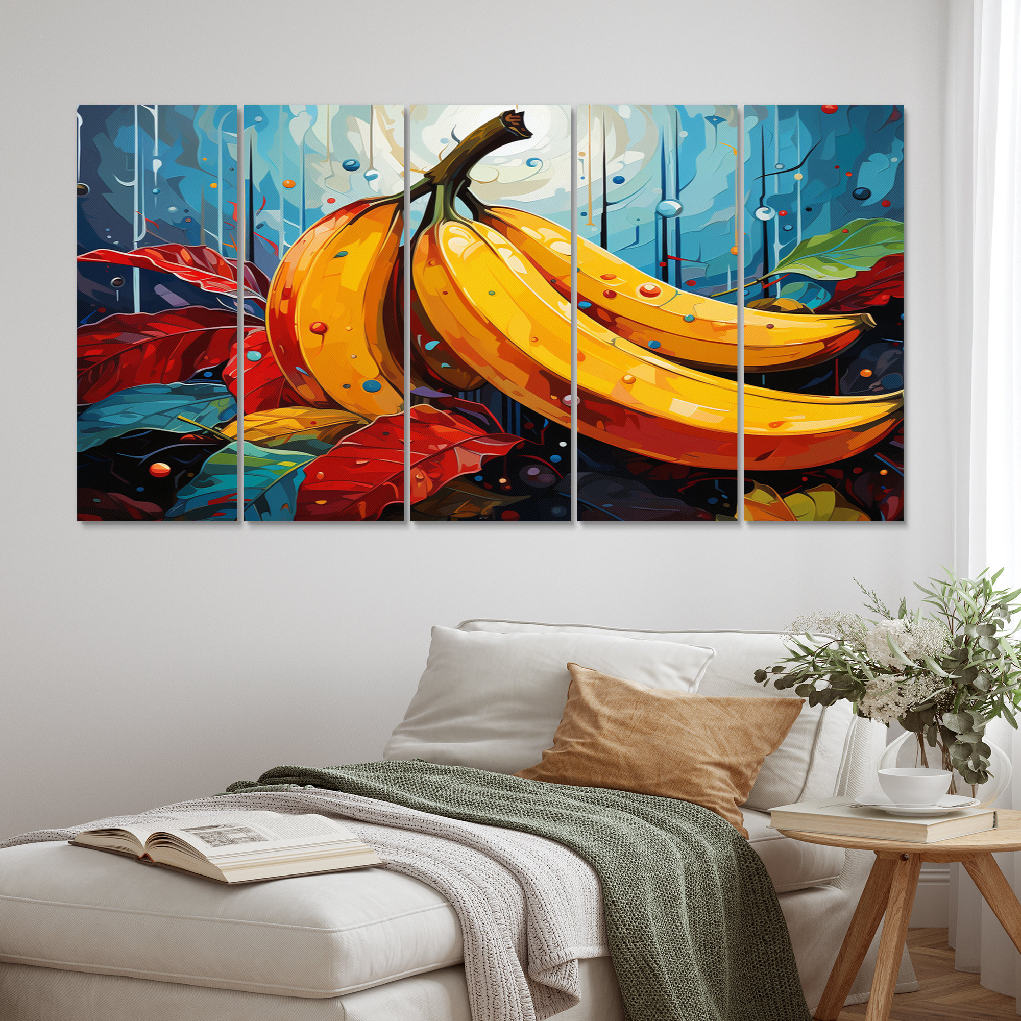Bay Isle Home™ Fruit Abstract Banana On Canvas 5 Pieces Print | Wayfair