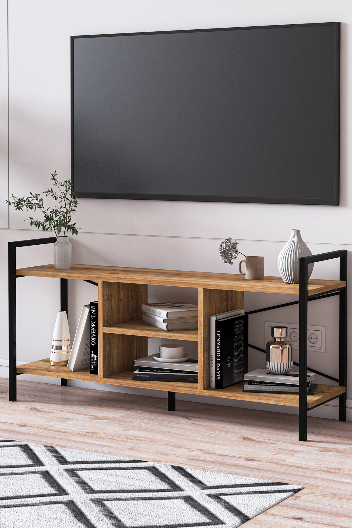 17 Stories Func Tv Stand For Tvs Up To 47" - Anthracite - Wayfair Canada