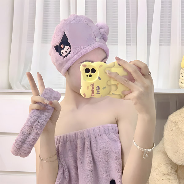 PARA DOC INC Woven Fabric Bath Towel，Shower Cap, Headband Bath Towels ...