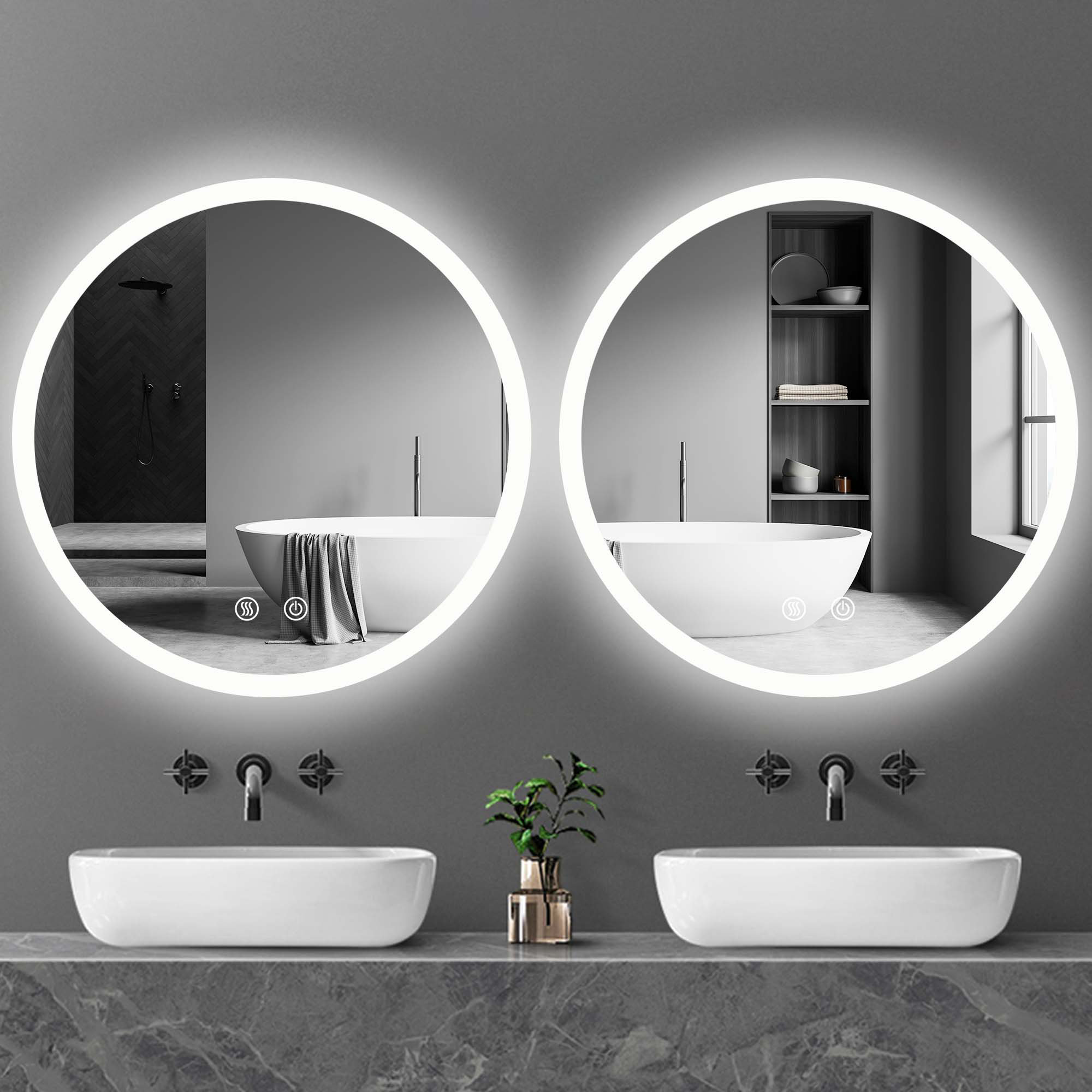 Wrought Studio Gertha Large Modern Round Illuminated Dimmable LED Anti ...