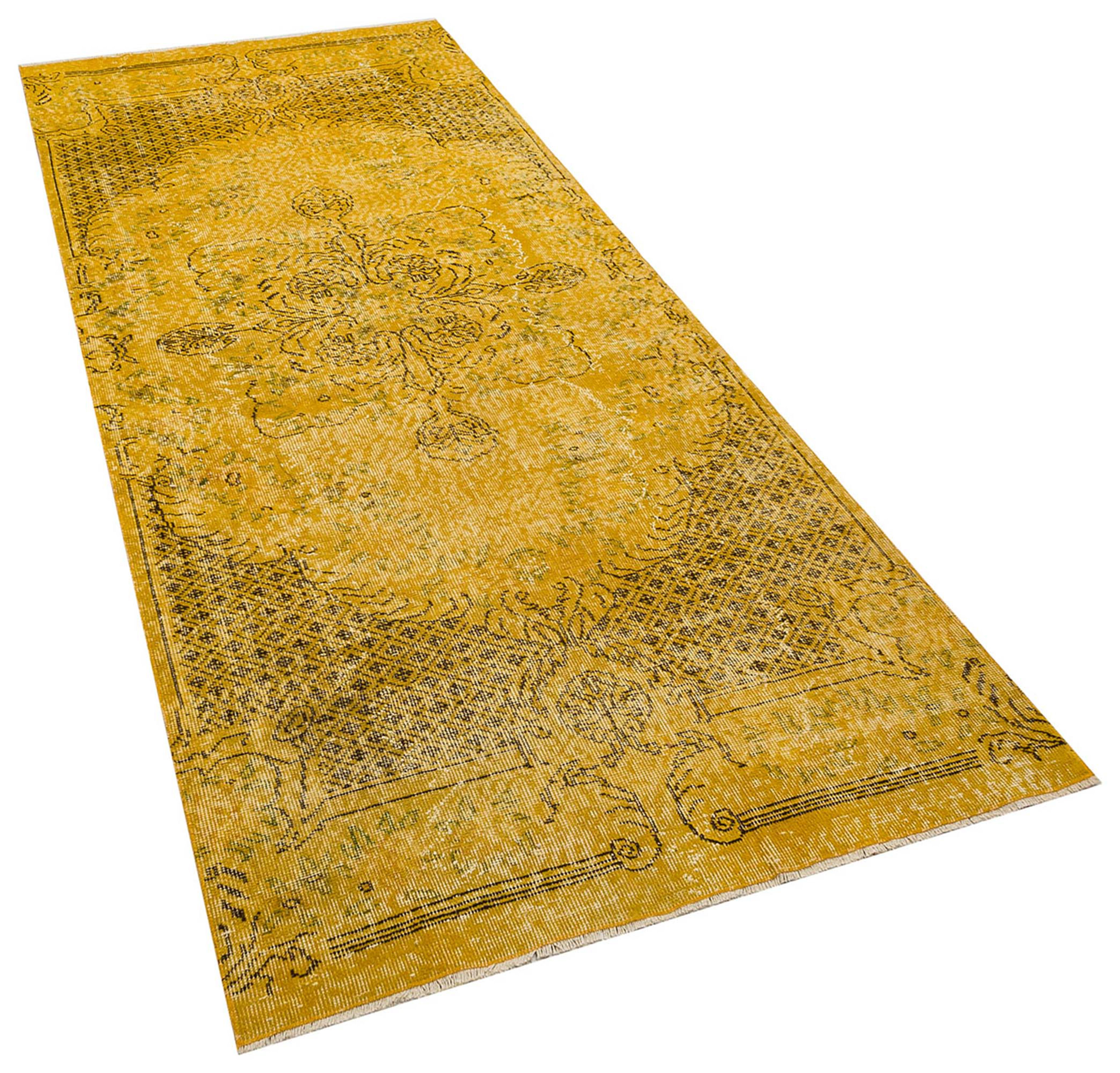 Hefa Vintage Antique Hand Woven Yellow Runner Carpet | Wayfair