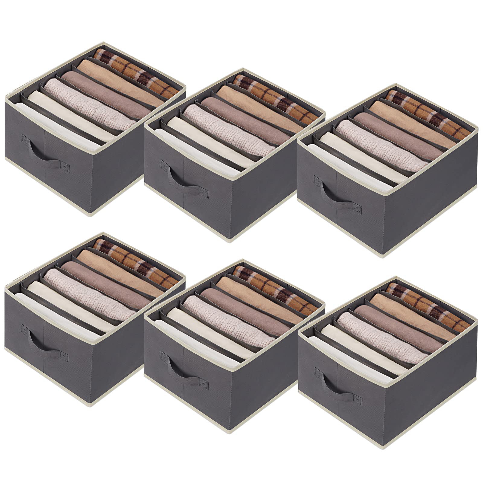 Rainbow Home 6 Pcs Large Size Wardrobe Clothes Organizers 6 Grids ...