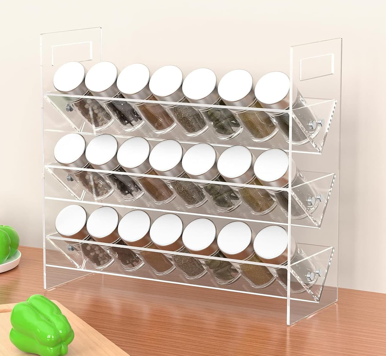 Mint Pantry® Acrylic 3 Tier Spice Rack Organizer for Cabinet Spice Jars ...