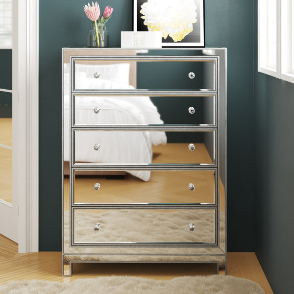 Willa Arlo Interiors Fairgrove 5 - Drawer Mirrored Accent Chest ...