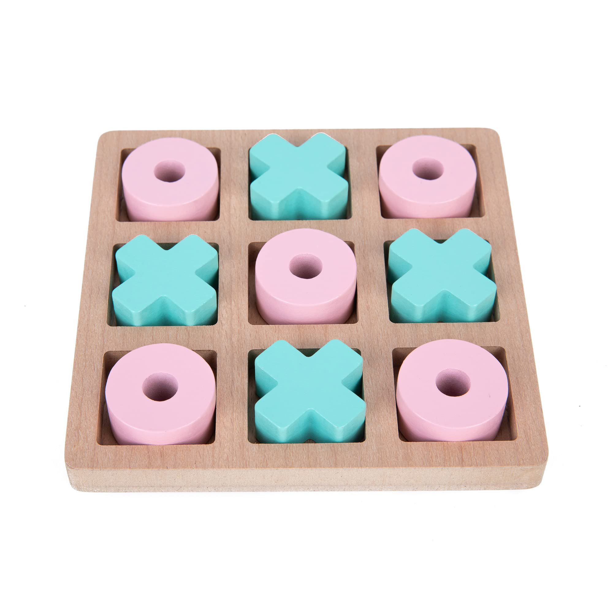 Latitude Run® Tic-Tac-Toe Game, Wooden Tic-Tac-Toe Game, Small Tic-Tac ...