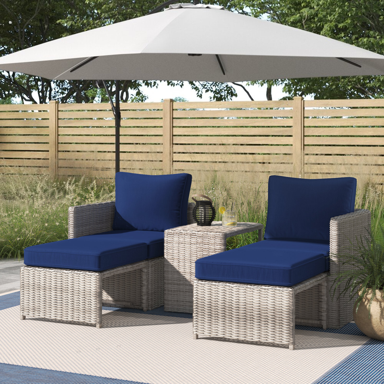 Sand & Stable™ Morland 5 Piece Rattan Sectional Seating Group with ...