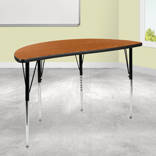 Wood Designs Laminate Adjustable Half-circle 4 Students Activity Table ...